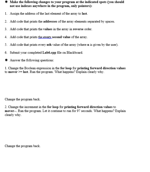 Solved Program works with arrays using pointers to reference | Chegg.com