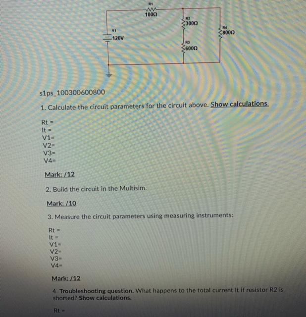 Solved w 1000 R2 3000 RA 8000 V1 120V Hile RO 6000 | Chegg.com