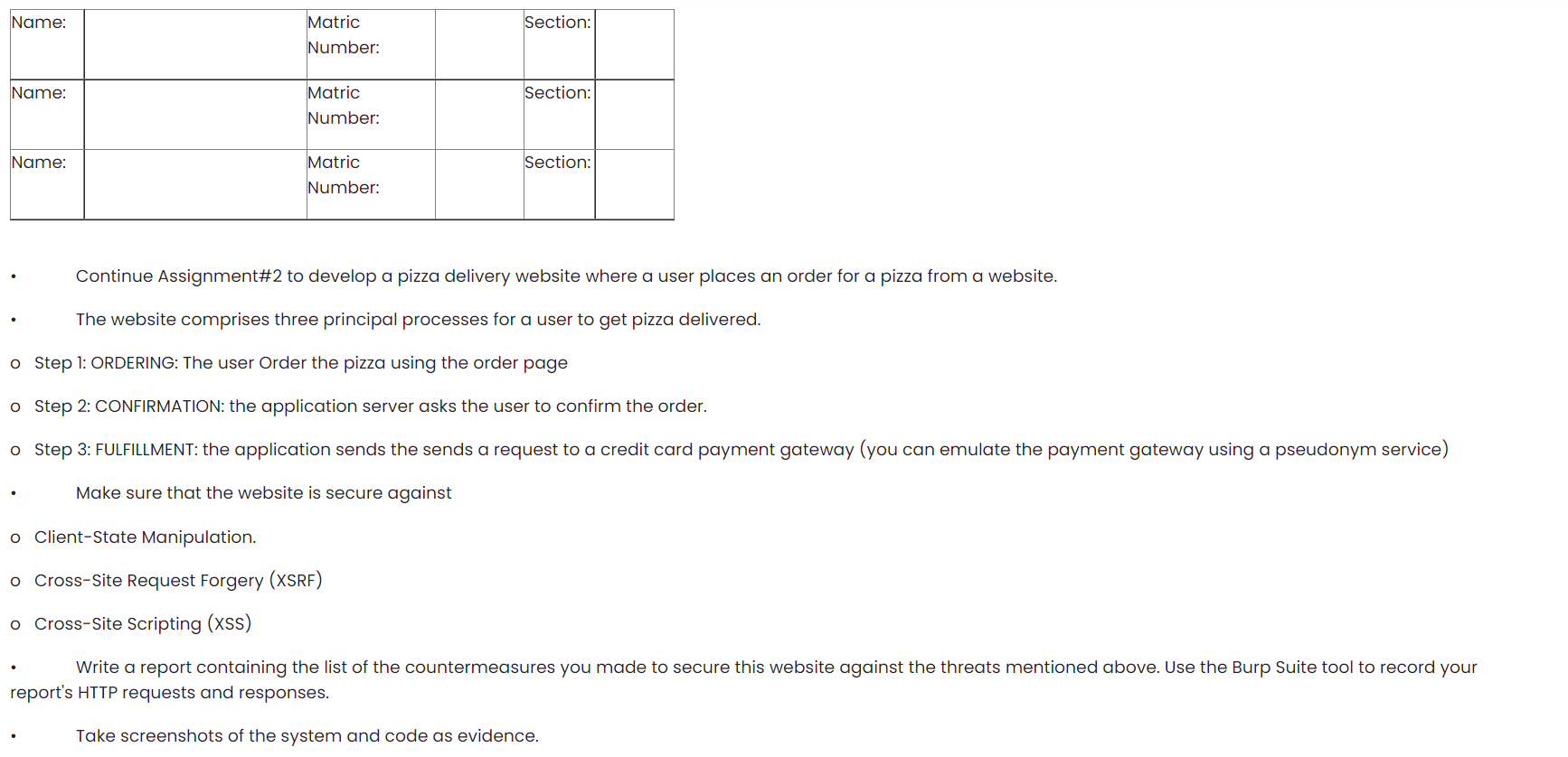 Solved Name: Matric Section: Number: Name: Matric Section: | Chegg.com