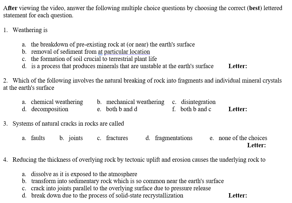 Solved After viewing the video, answer the following | Chegg.com