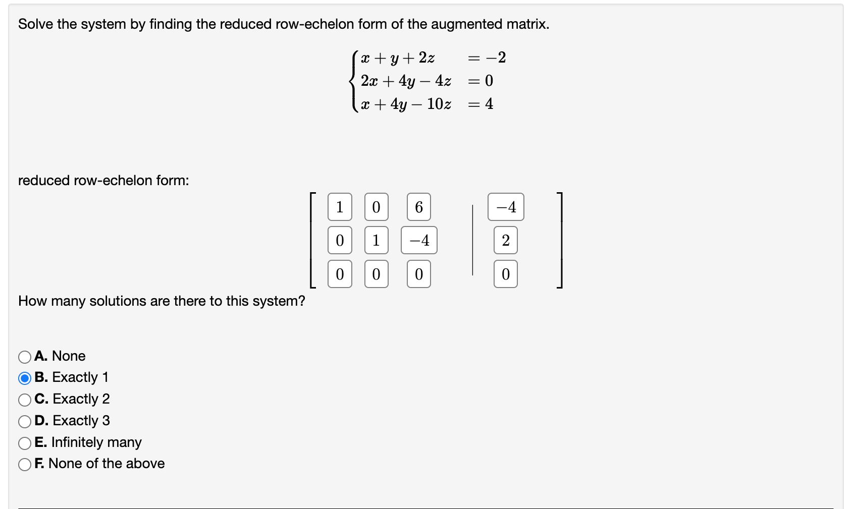 Solved Solve the system by finding the reduced row-echelon | Chegg.com