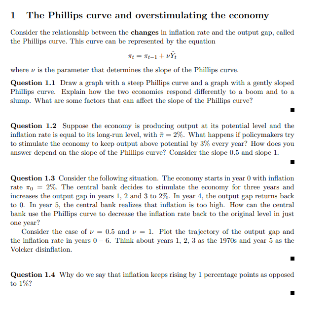 Solved The Phillips curve and overstimulating the economy | Chegg.com