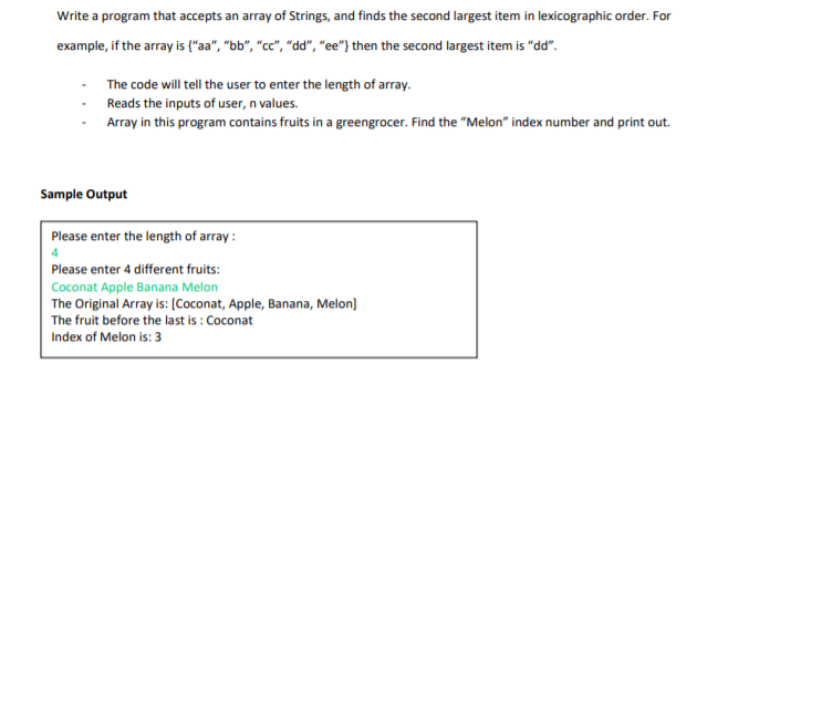 Solved Write A Program That Accepts An Array Of Strings And 7028