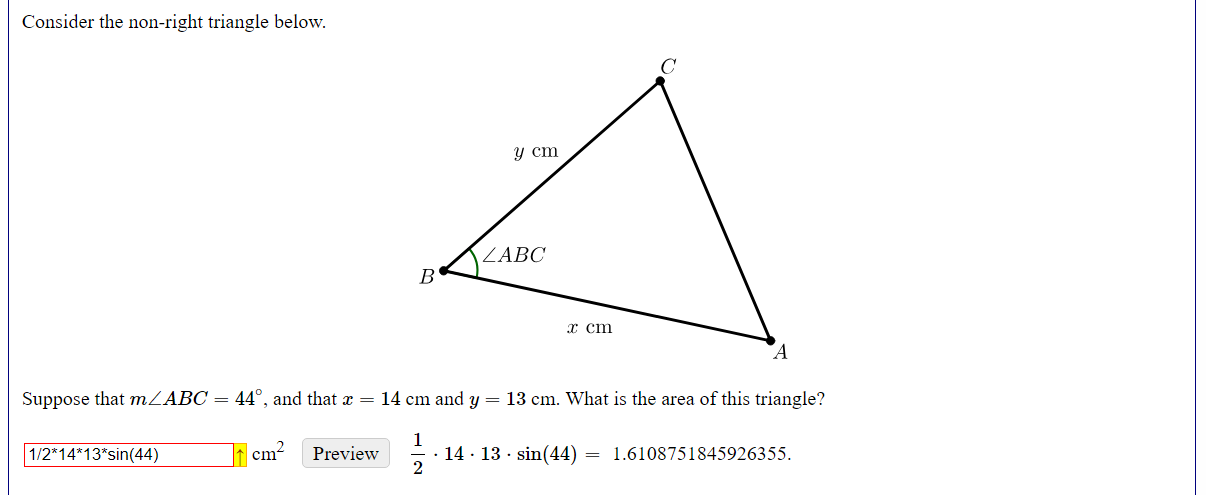 Solved Consider the non-right triangle below. Suppose that | Chegg.com