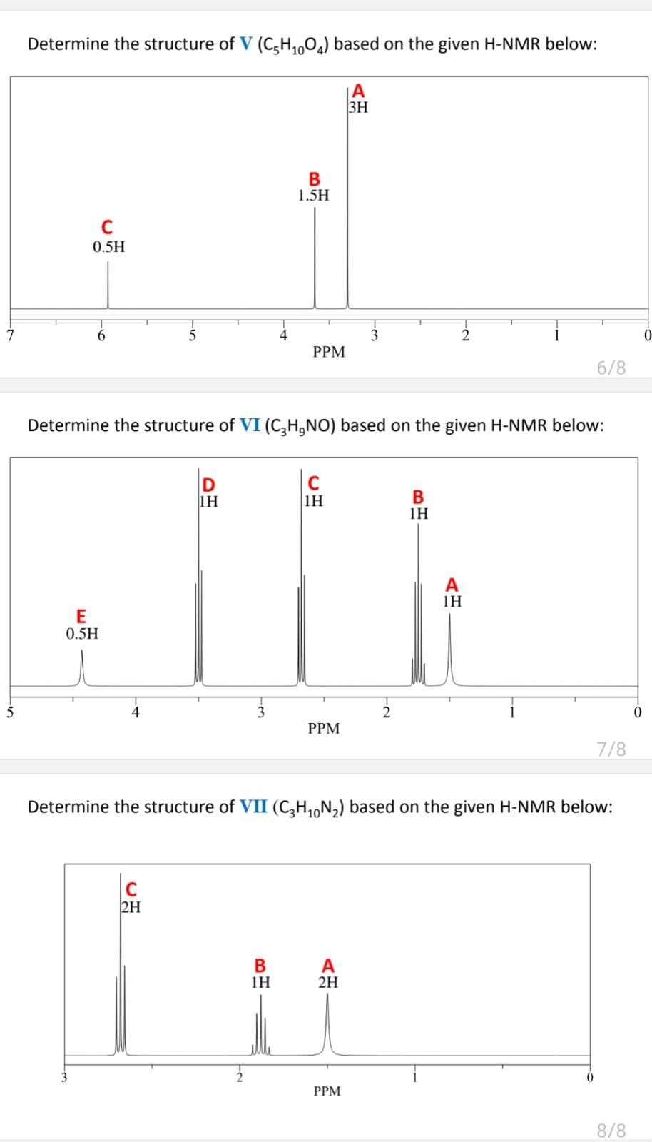 Solved Determine the structure of V (C5H₁004) based on the | Chegg.com