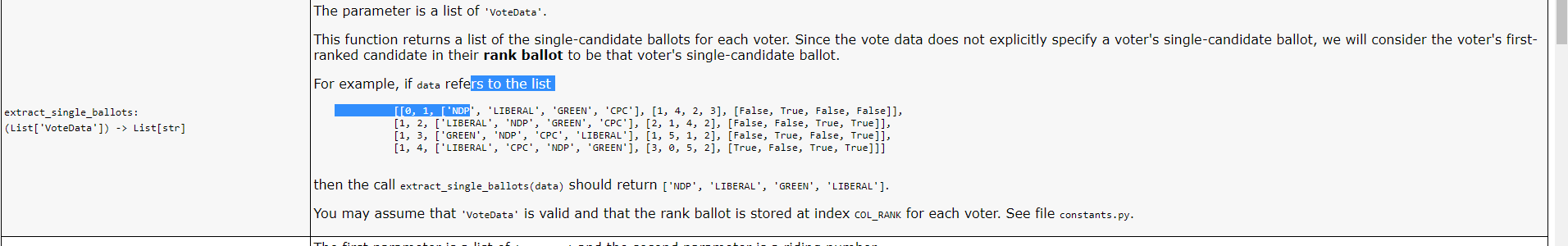 Solved from typing import List SAMPLE_DATA_1 = [[0, 1, | Chegg.com