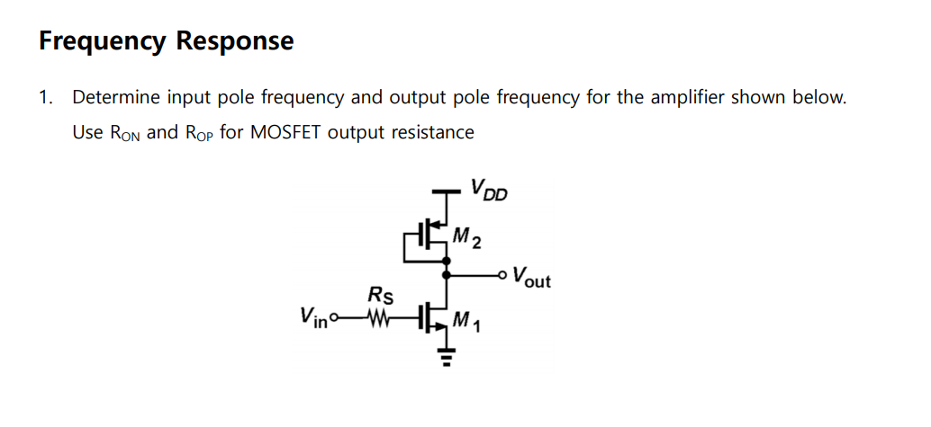 Solved Frequency Response1. ﻿Determine input pole frequency | Chegg.com