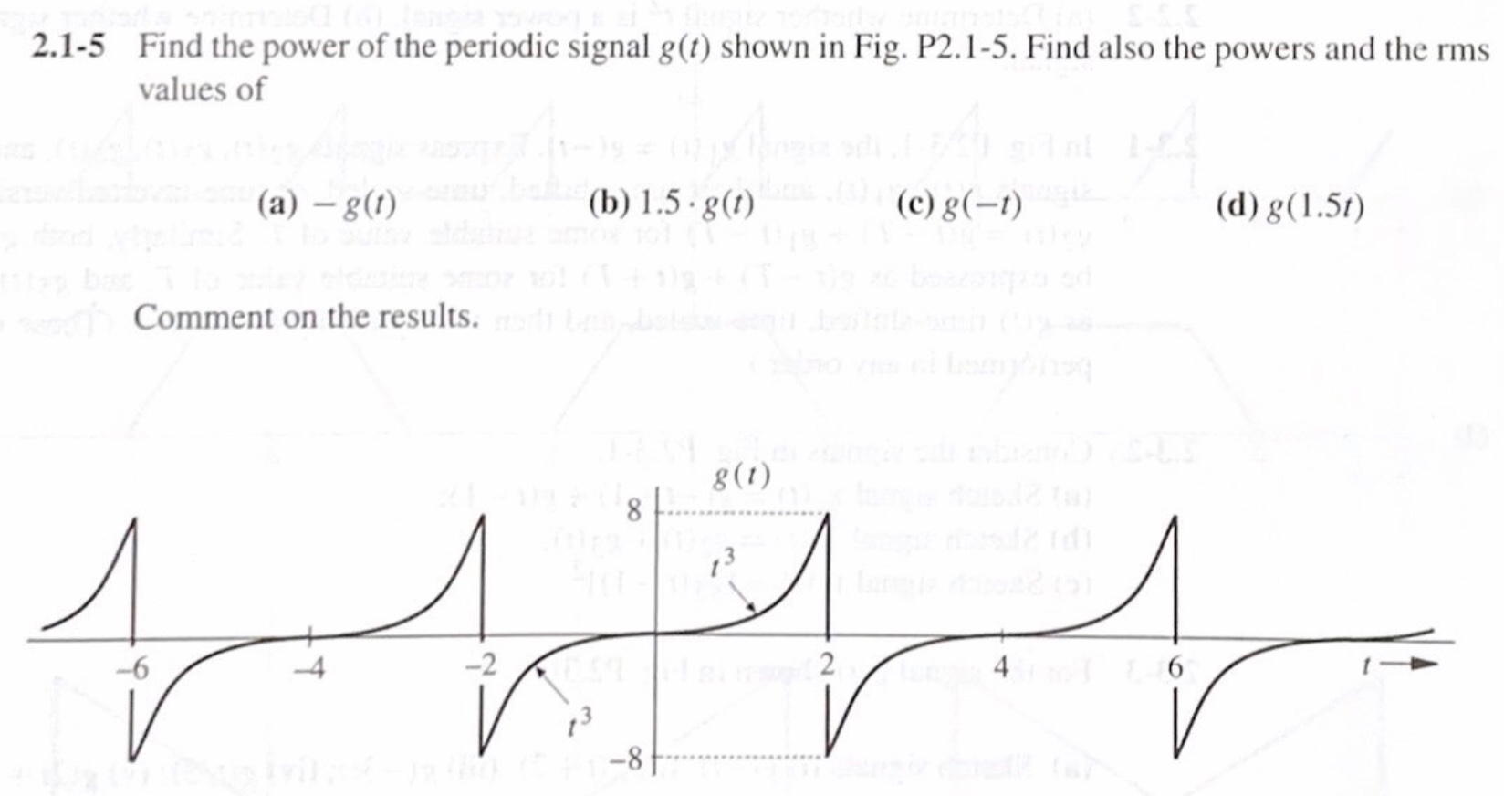 Solved 2.1-5 Find the power of the periodic signal g(t) | Chegg.com