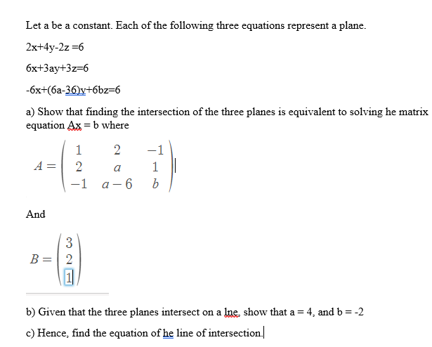 Solved Let a be a constant. Each of the following three | Chegg.com