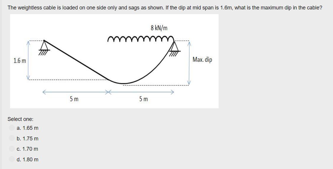 Solved Select one: a. 1.65 m b. 1.75 m c. 1.70 m d. 1.80 m | Chegg.com