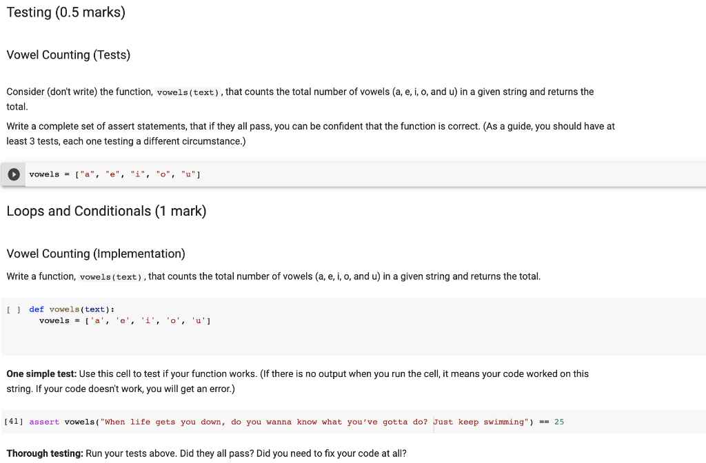 Solved Please help me complete the python exercise Testing | Chegg.com
