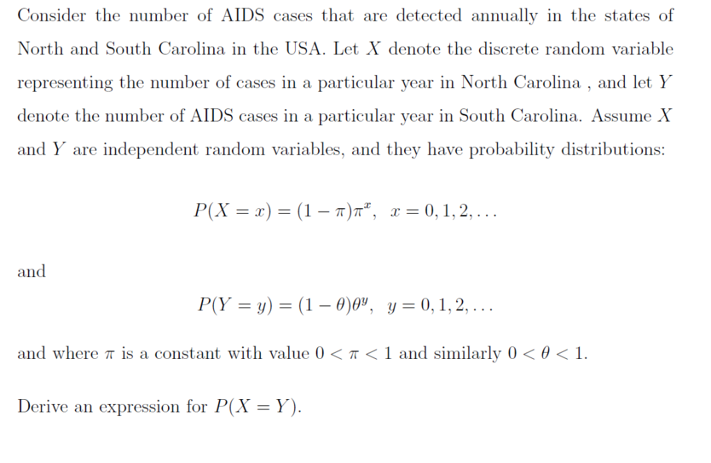 Solved Consider the number of AIDS cases that are detected | Chegg.com