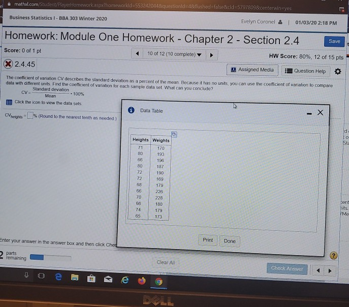Solved mathud.com Student/PlayerHomework | Chegg.com