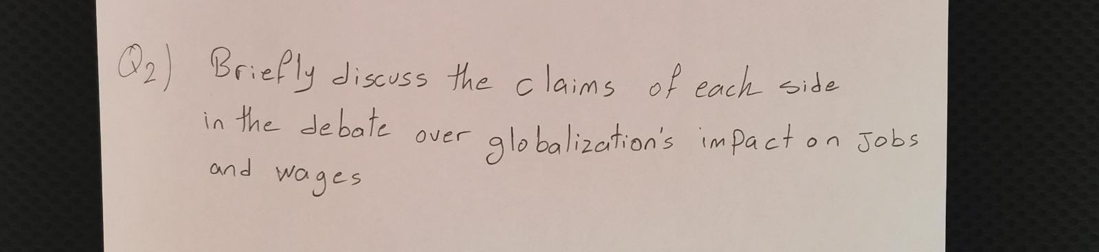 Solved Q2) Briefly Briefly discuss the claims of each side | Chegg.com