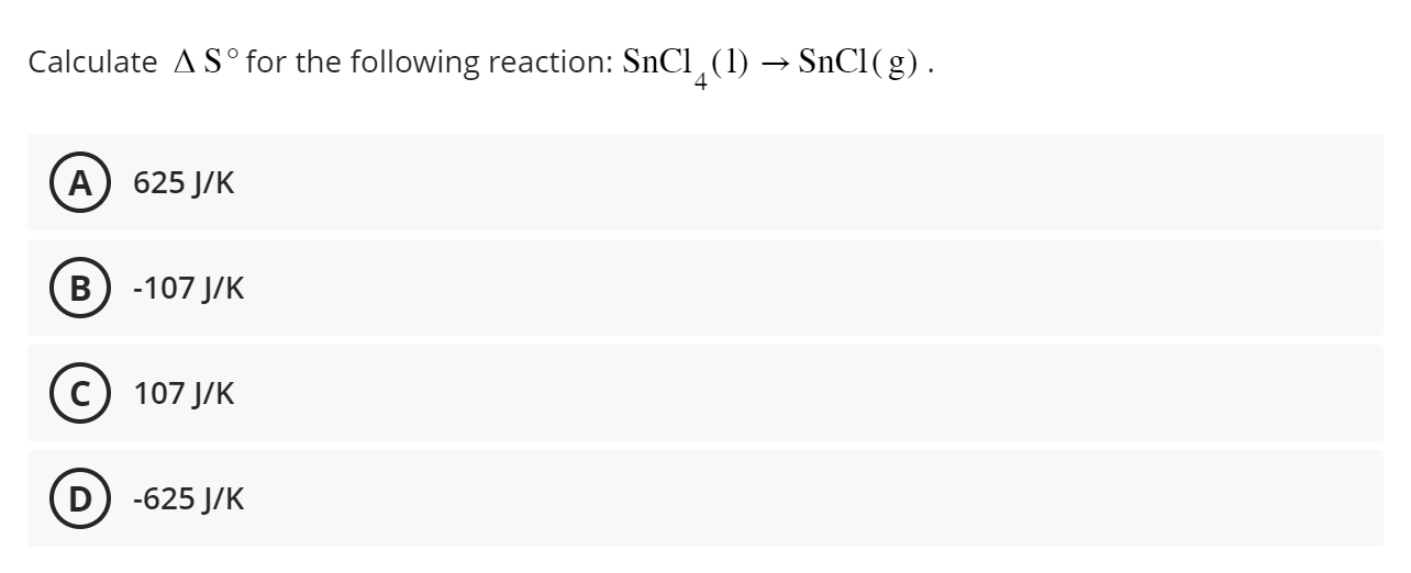 Calculate Δs∘ For The Following Reaction