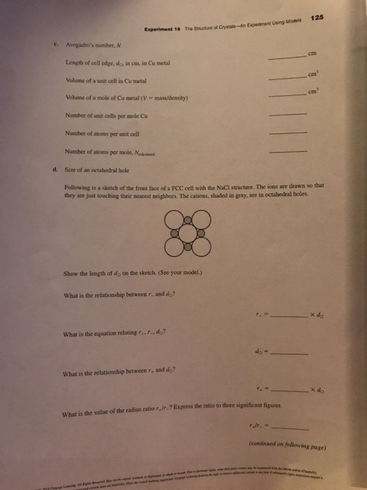 Solved Section Experiment 16 Data and calculations: The | Chegg.com
