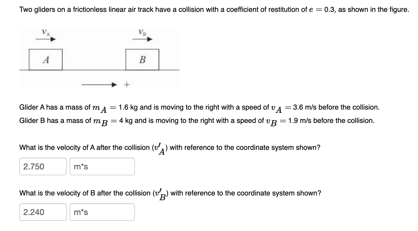 Solved Two gliders on a frictionless linear air track have a | Chegg.com