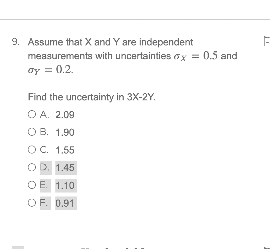 Solved Assume that X and Y are independent measurements with | Chegg.com