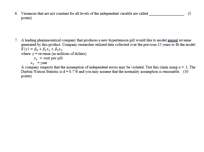 Solved Variances that are not constant for all levels of | Chegg.com