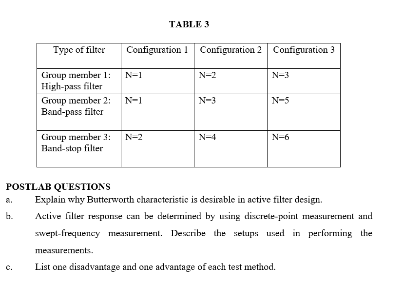 Solved PRELAB Design two low-pass filters to operate in the | Chegg.com