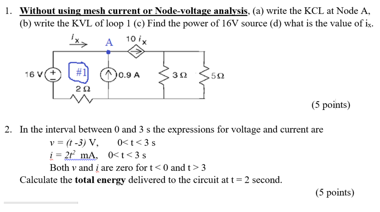 Solved 1 Without Using Mesh Current Or Node Voltage 3181