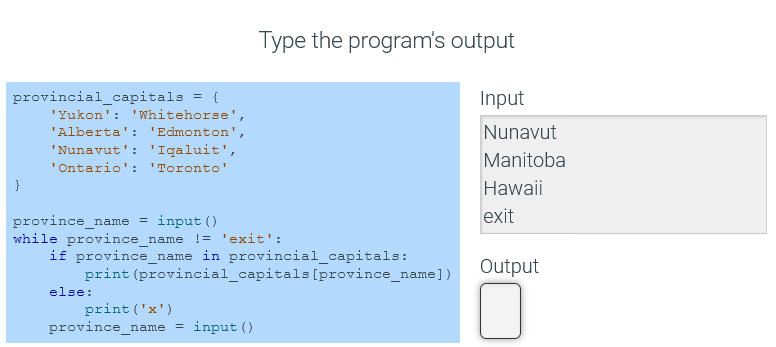 Solved Type the program's output provincial_capitals = { | Chegg.com