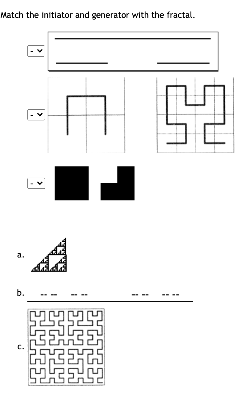 Solved Match the initiator and generator with the fractal. 1 | Chegg.com