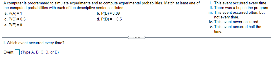 Solved A computer is programmed to simulate experiments and | Chegg.com