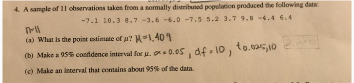 Solved A sample of 11 ﻿observations taken from a normally | Chegg.com