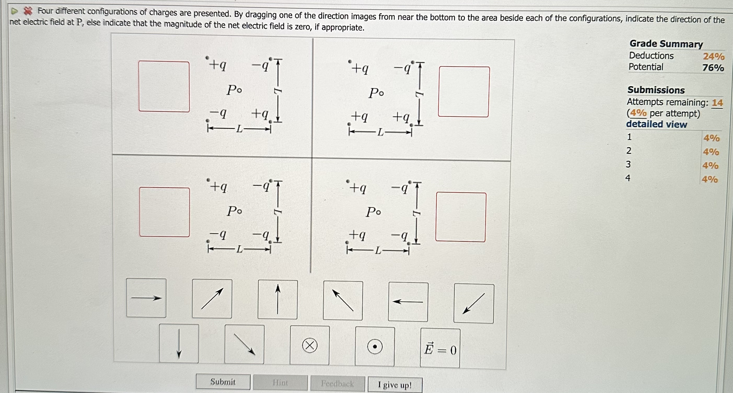 Solved Four different configurations of charges are | Chegg.com