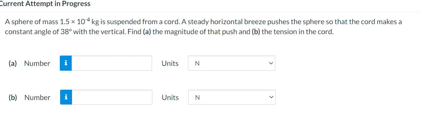 Solved A sphere of mass 1.5×10−4 kg is suspended from a | Chegg.com