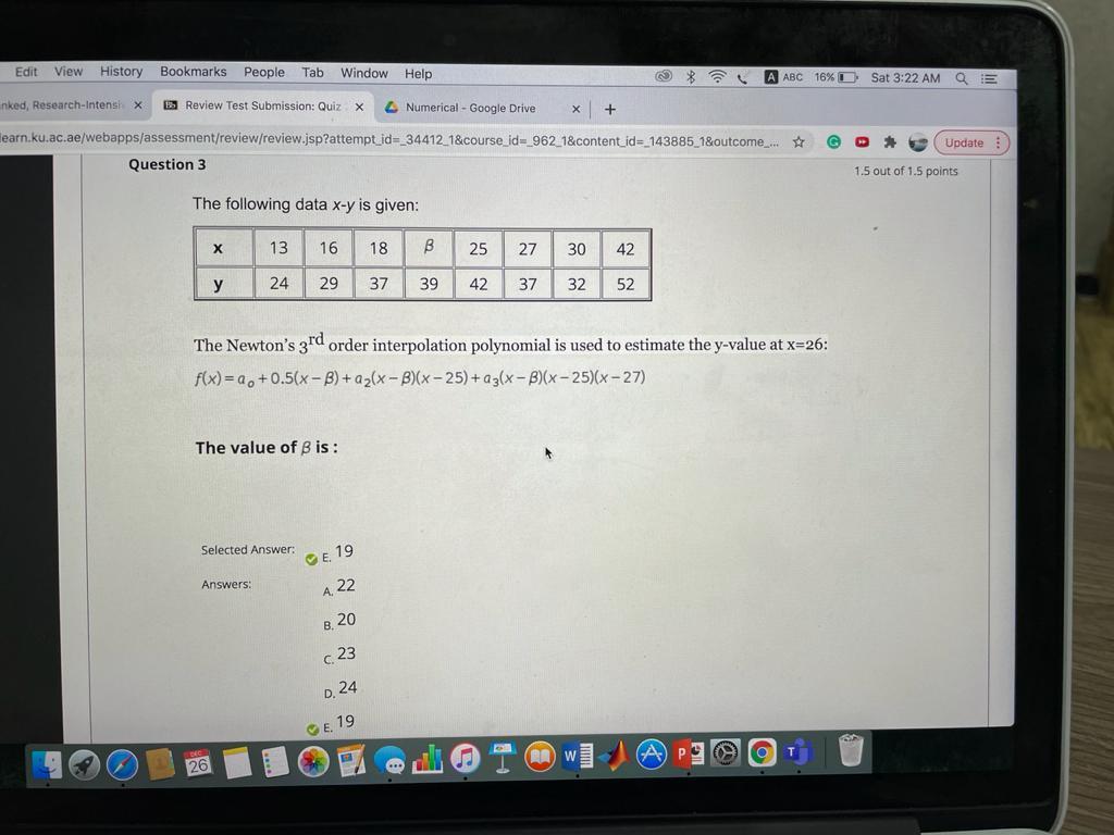 Solved The following data x−y is given: The Newton's 3rd | Chegg.com