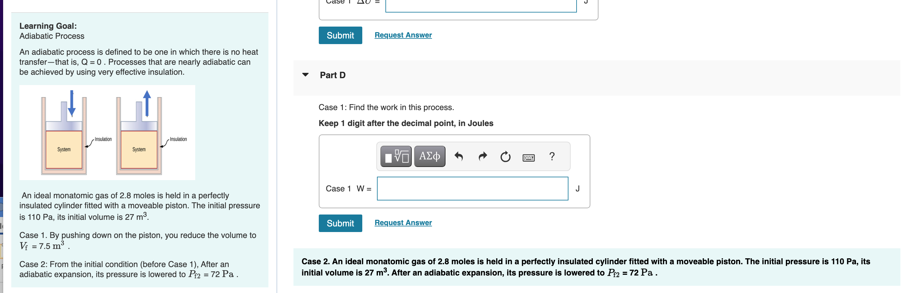 Solved Learning Goal: Adiabatic Process An adiabatic process | Chegg.com