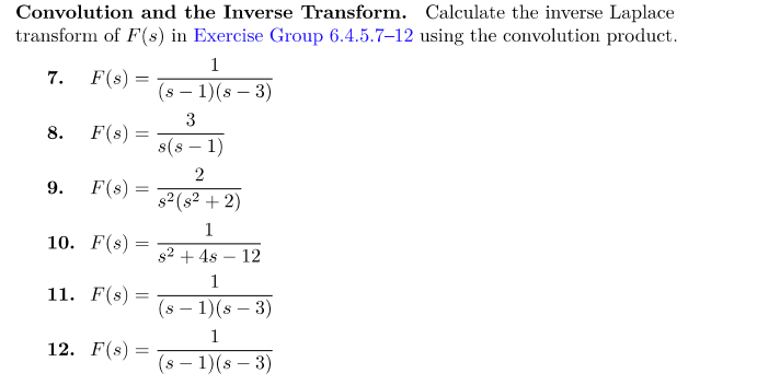 Solved Convolution and the Inverse Transform. Calculate the | Chegg.com