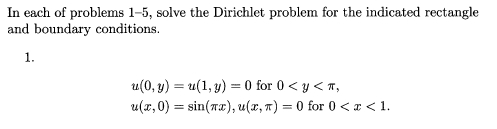 Solved In each of problems 1-5, solve the Dirichlet problem | Chegg.com