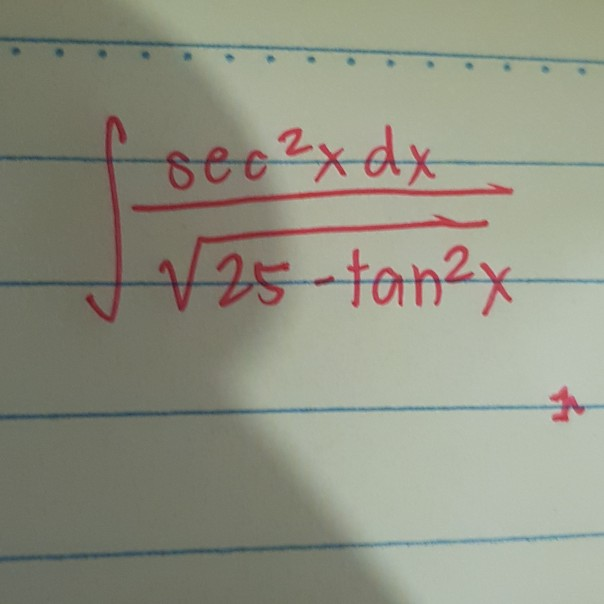 Solved 'sec2x dx J 125-tany | Chegg.com