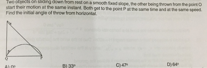 Solved Two objects on sliding down from rest on a smooth | Chegg.com