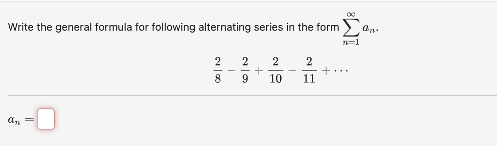 Solved Write the general formula for following alternating | Chegg.com