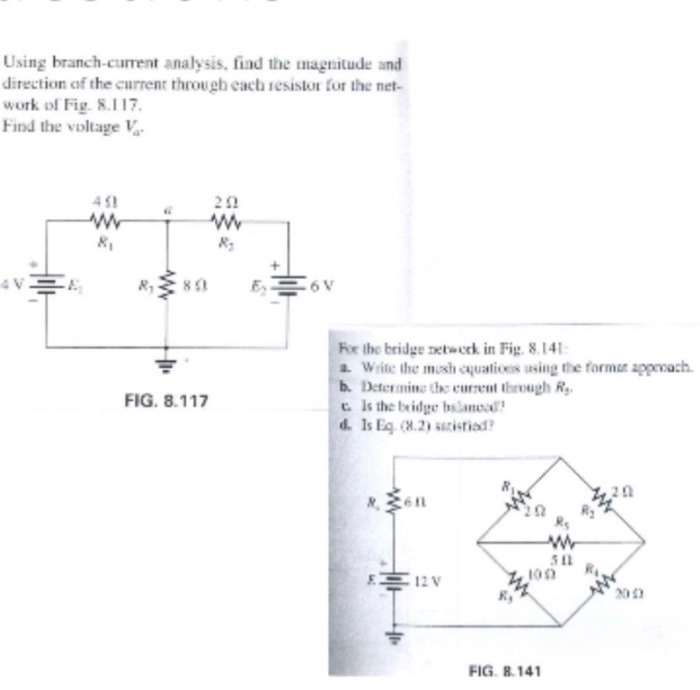 Solved Using branch-current analysis, fiad the magnitude and | Chegg.com