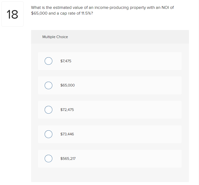 Solved What is the estimated value of an income-producing | Chegg.com