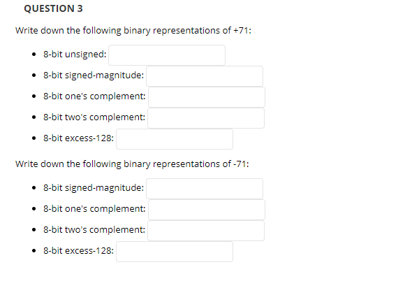 Solved QUESTION 3 Write down the following binary | Chegg.com