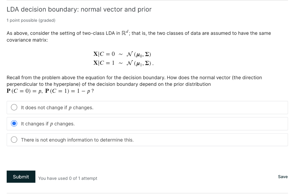 Quadratic Discrimnant Analysis in High dimensions 2 | Chegg.com
