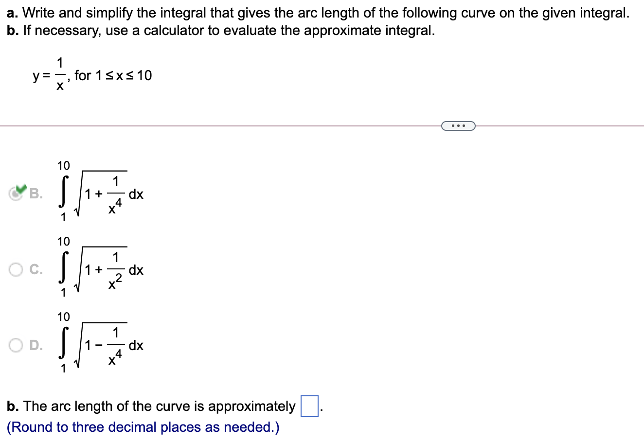 Solved a. Write and simplify the integral that gives the arc | Chegg.com