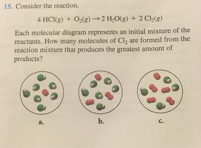 Solved 15. Consider the reaction. 4 HCI(g) + O2(g)→2H2O(g) + | Chegg.com