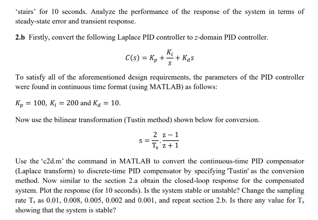 Design of a Digital PID Controller for DC Motor Speed | Chegg.com