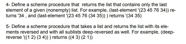 4- Define a scheme procedure that returns the list | Chegg.com