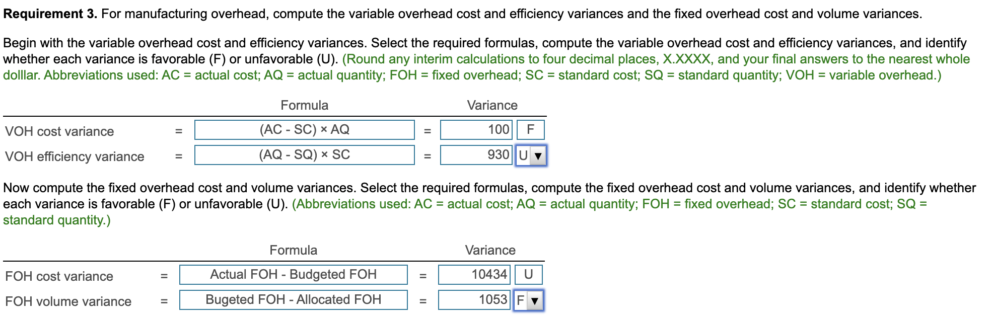 Solved Requirement 3 For Manufacturing Overhead Compute 