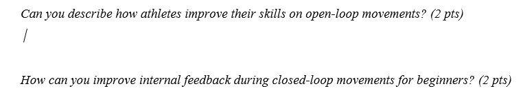 Solved Can you describe how athletes improve their skills on | Chegg.com