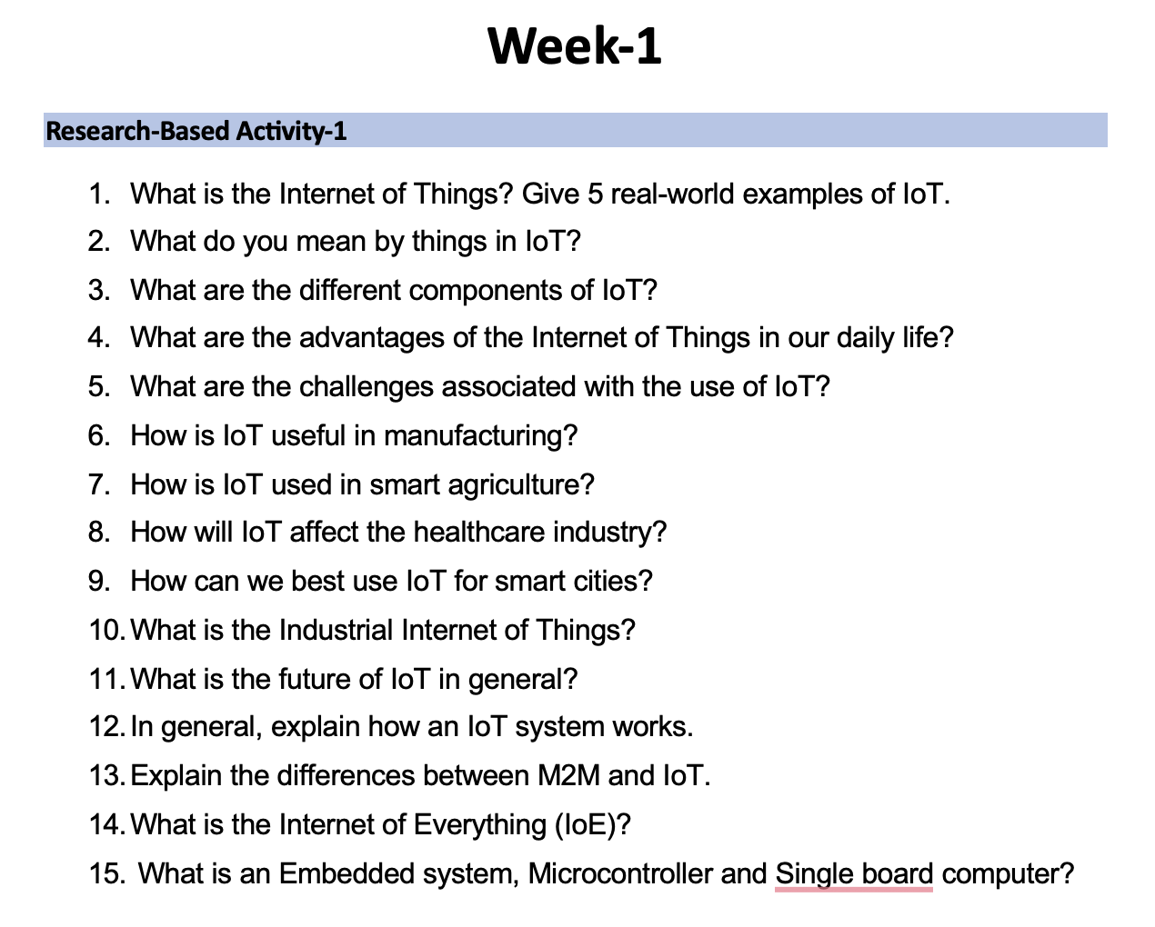 Solved Week-2 Please carry out research and complete the | Chegg.com