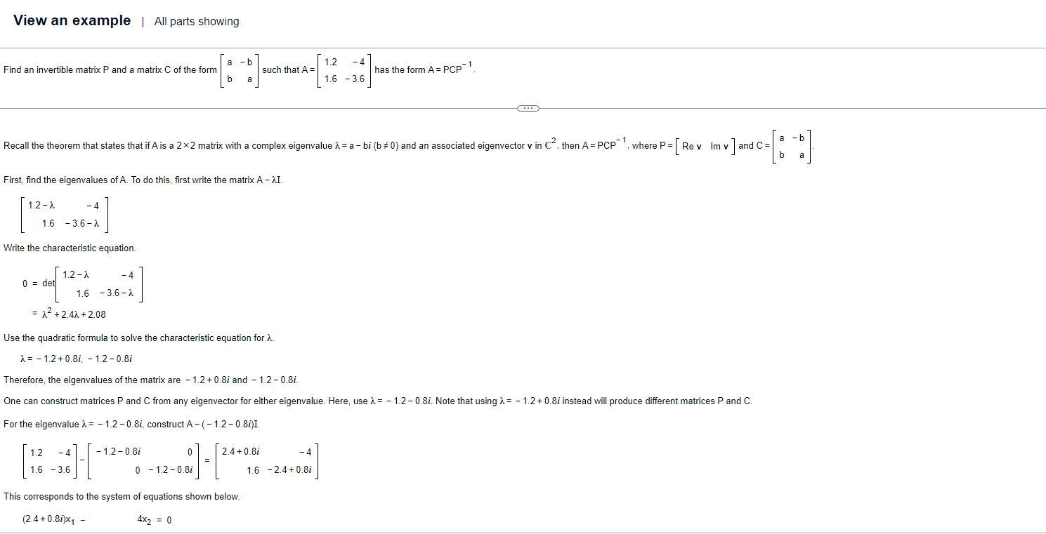 Solved Find an invertible matrix P and a matrix C of the | Chegg.com